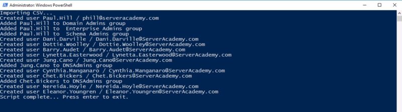 Import Active Directory Users from a CSV with PowerShell