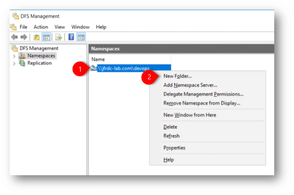 Adding a Target Folder to a Namespace - Server Academy