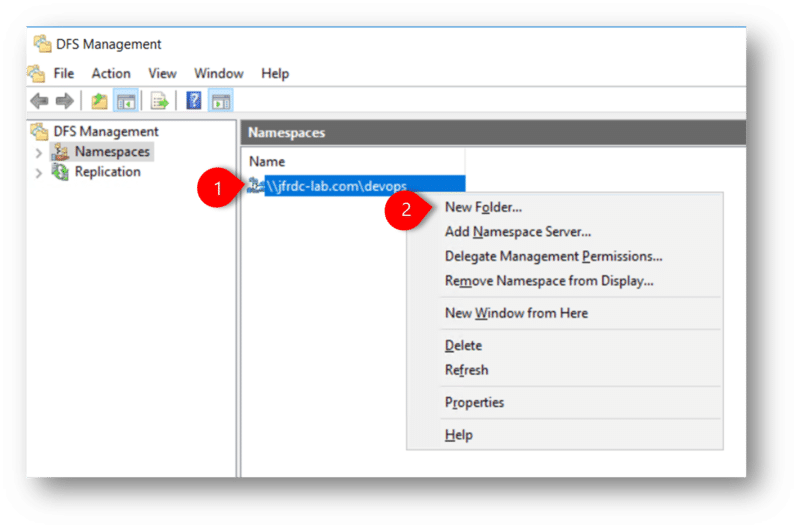 Adding A Target Folder To A Namespace Server Academy