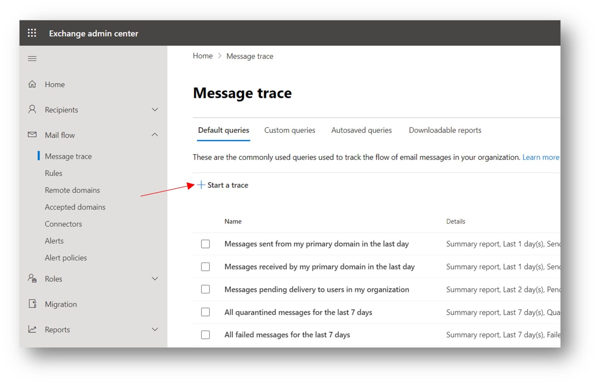 Running Message Trace in Exchange Admin Center - Server Academy