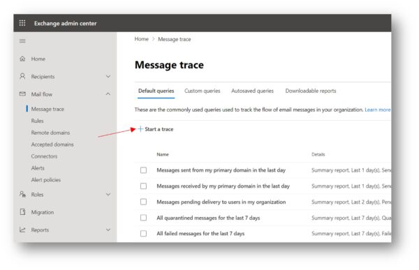 Running Message Trace in Exchange Admin Center - Server Academy