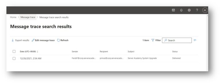 Running Message Trace in Exchange Admin Center - Server Academy