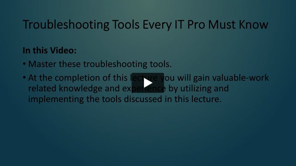 Learn troubleshooting tools every IT Pro must know - Server Academy