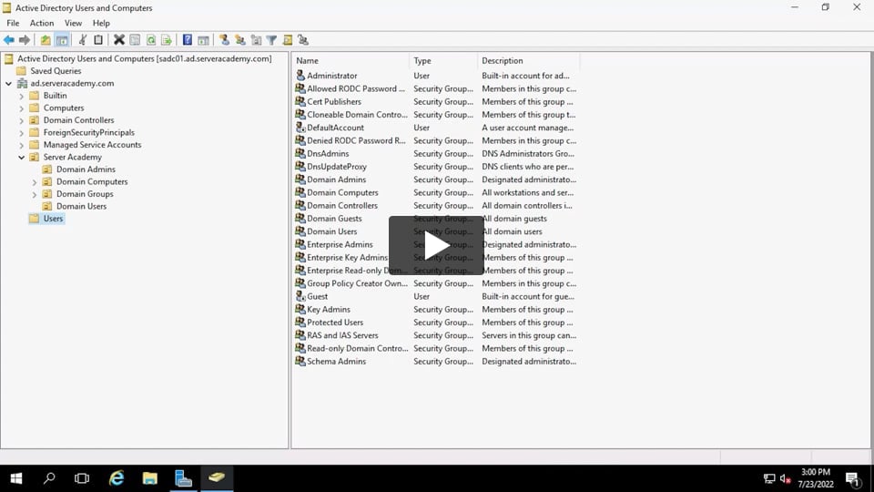 Active Directory Fundamentals – Server Academy