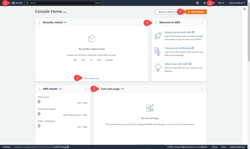 Overview of the AWS Management Console - Server Academy