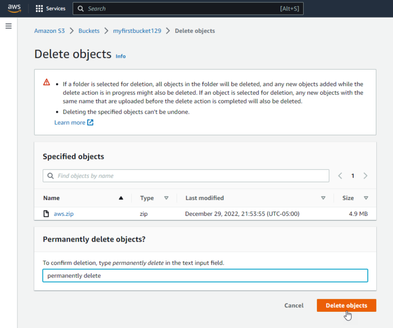 Deleting S3 objects Lesson - Server Academy