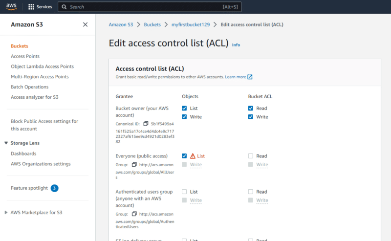 Configure S3 permissions and access controls - Server Academy
