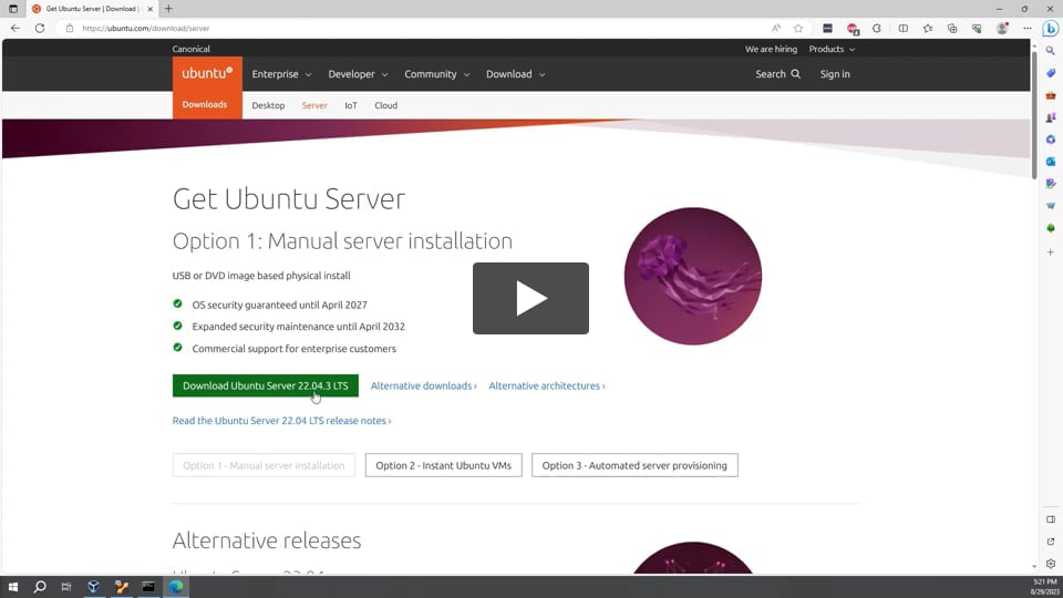 Downloading Linux (Ubuntu Server) – Server Academy